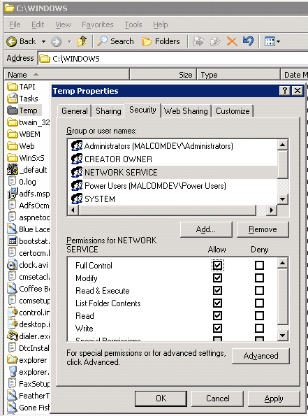 Unable To Generate A Temporary Class 1036